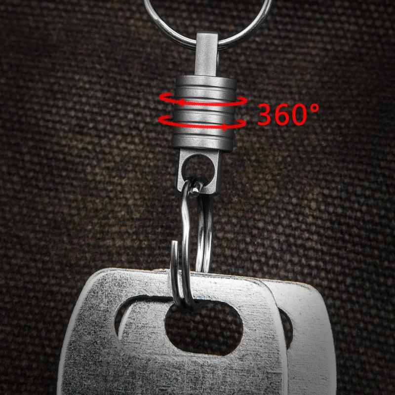 360 Rotating Heavy Duty Keychain Detachable Edc Key Holder Titanium ...