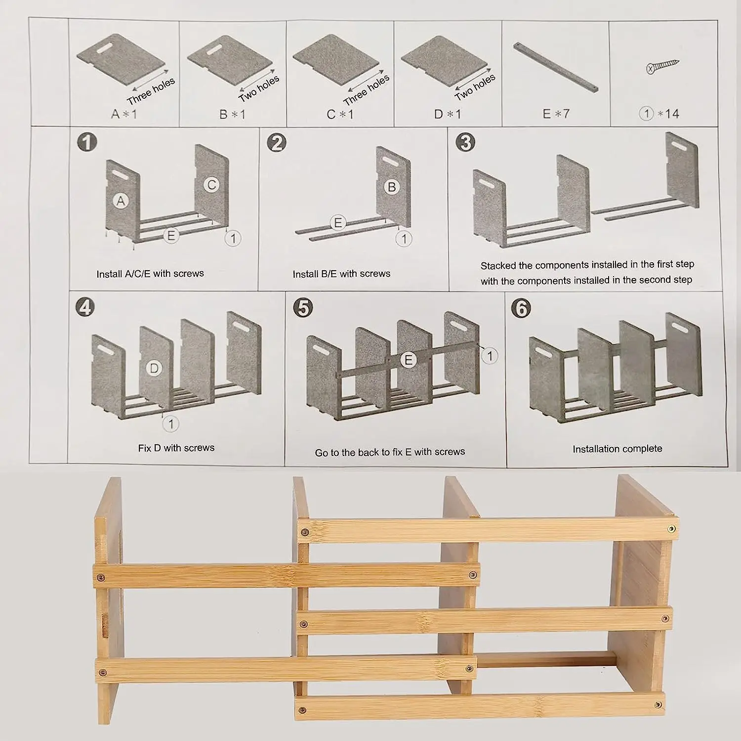 Expandable Bookshelf - Bamboo Bookcase,Desktop Wooden Filing ...