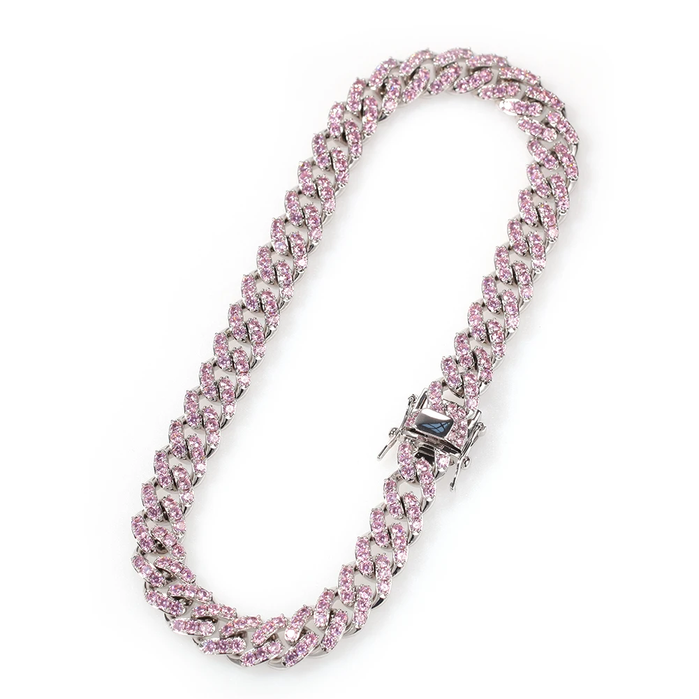 12mm Bagnette Zircon Miami Cuban Link Necklace Gold Silver Color Plated ...