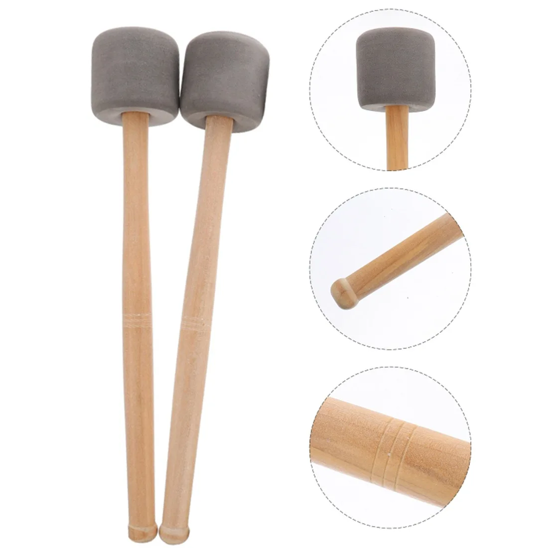 2 Bassoon-Style Foam Drumsticks and Snare Drum Mallets Percussion ...