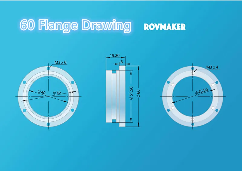 Rovmaker Acrylic Tube Watertight Flange for ROV under Water Robot ...