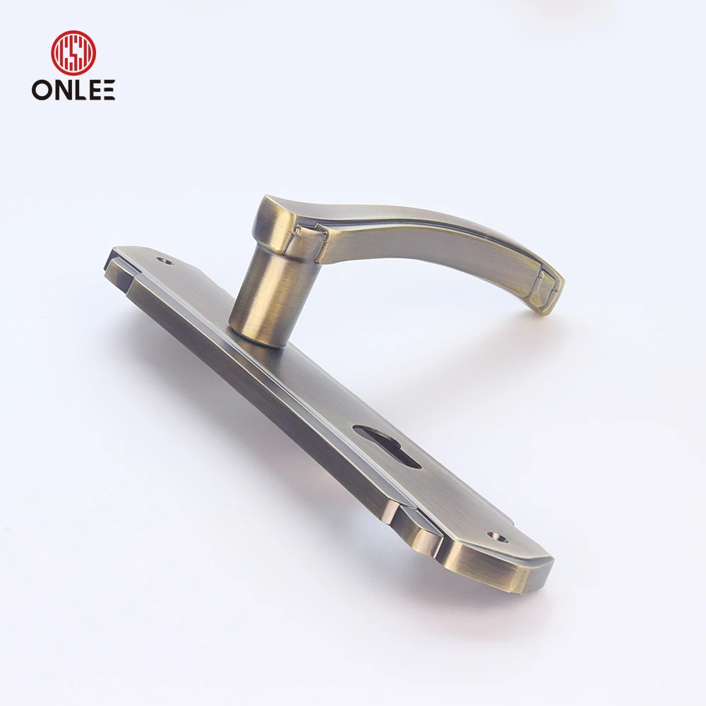 Luxury Stream Line Design Iron Door Handle On Plate Steel Suitable For ...