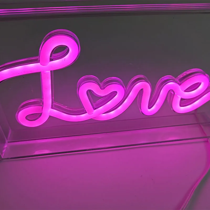Led Sign Red Heart Neon Sign With Switch Neon Light Neon Light Bedroom ...