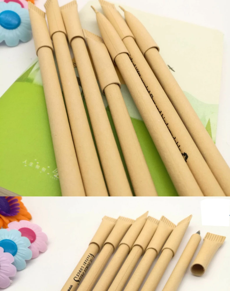 100% Biodegradable Pens Eco Friendly Kraft Pen Custom Environmental ...