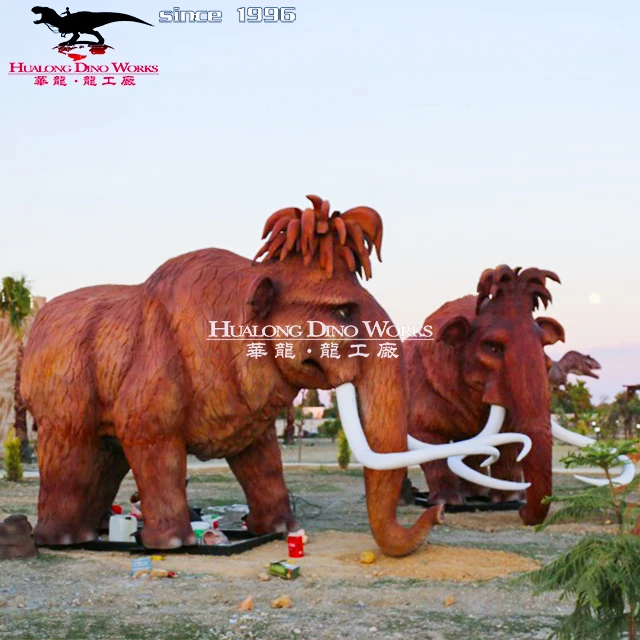 Prehistorical Life Size Animal Decoration Real Size Robotic Wooly ...