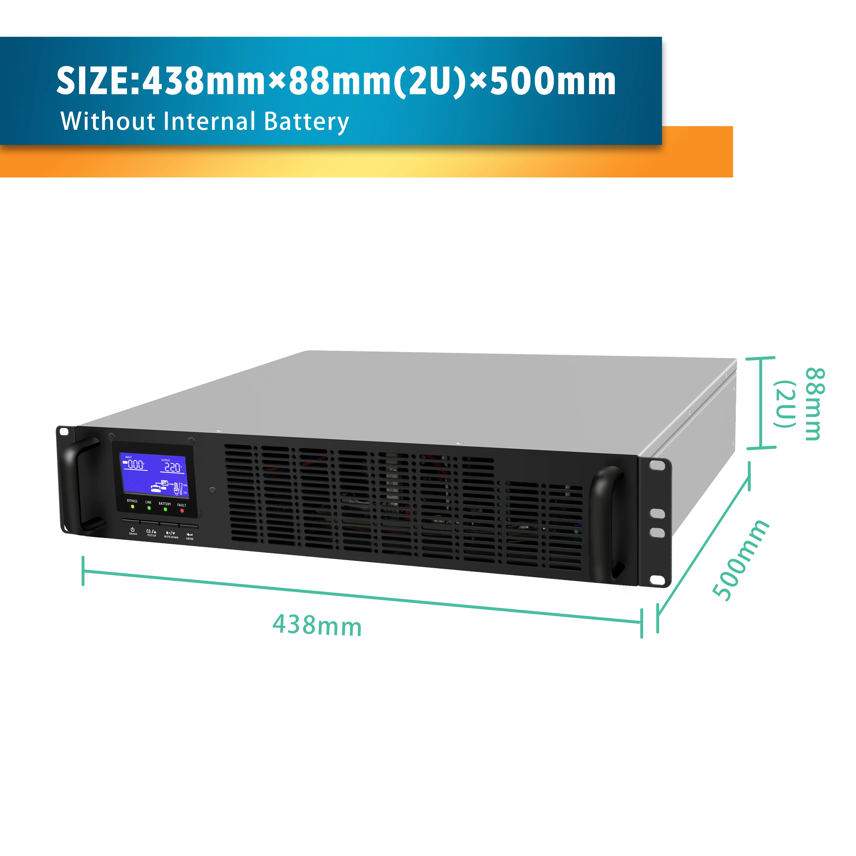 Super Capacity Rack-mounted Online Ups Pure Sinwave 6kva/5.4kw Lcd Display 208-240vac High ...