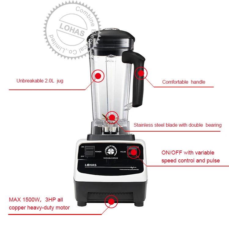 Heavy Duty 1500W Commercial 3hp King Ice Blender - Max 30000RPM