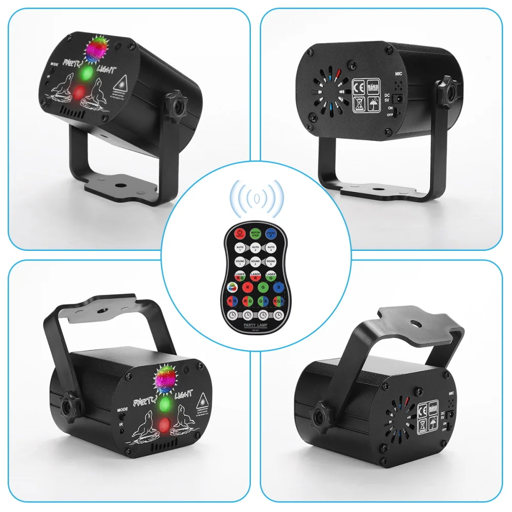 Mini Rgb Disco Home Party Lights Dj Led Laser Stage Light Projector Usb ...