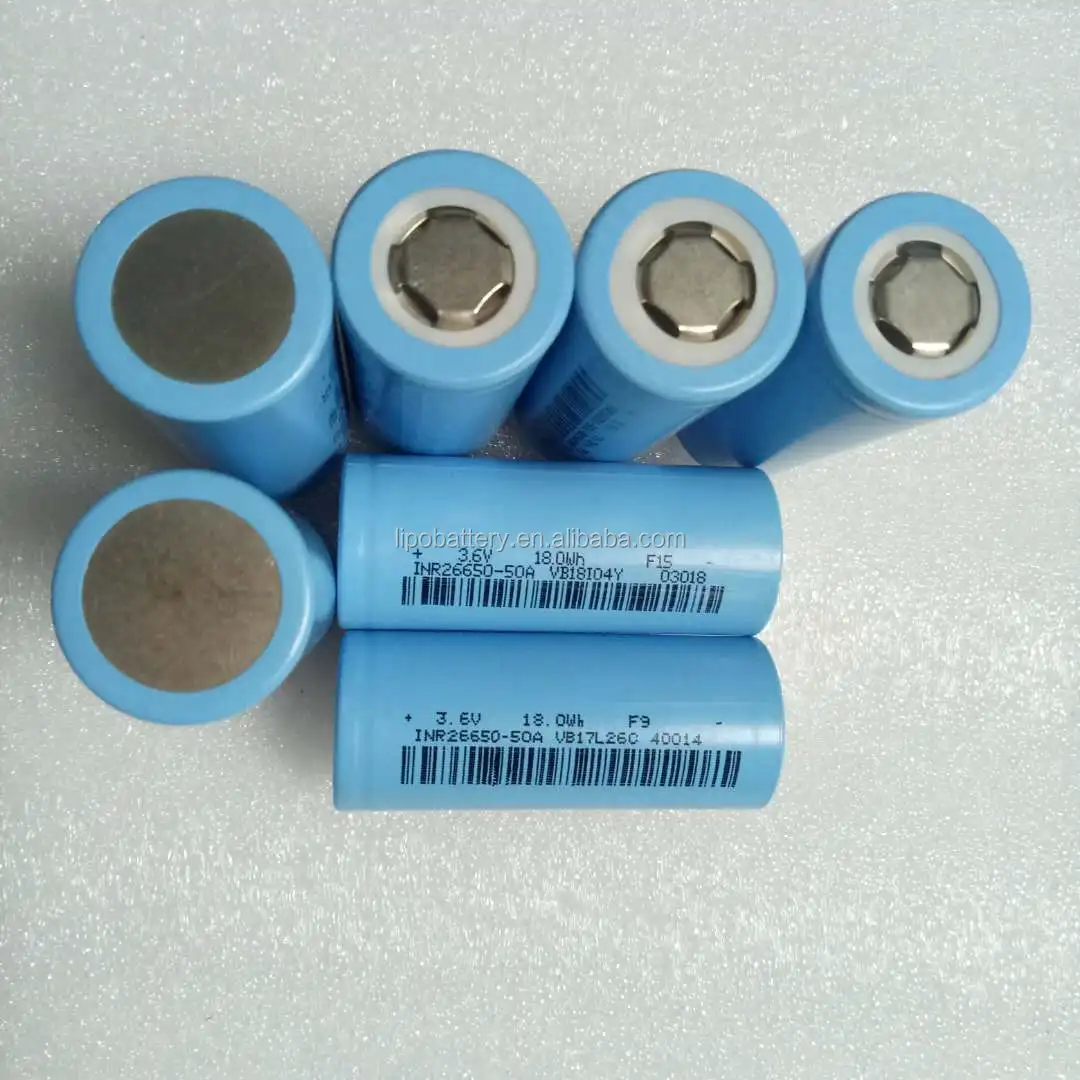 Rechargeable Li-ion Battery 26650 5000mah 3.7v 18.5wh For Flashlight ...