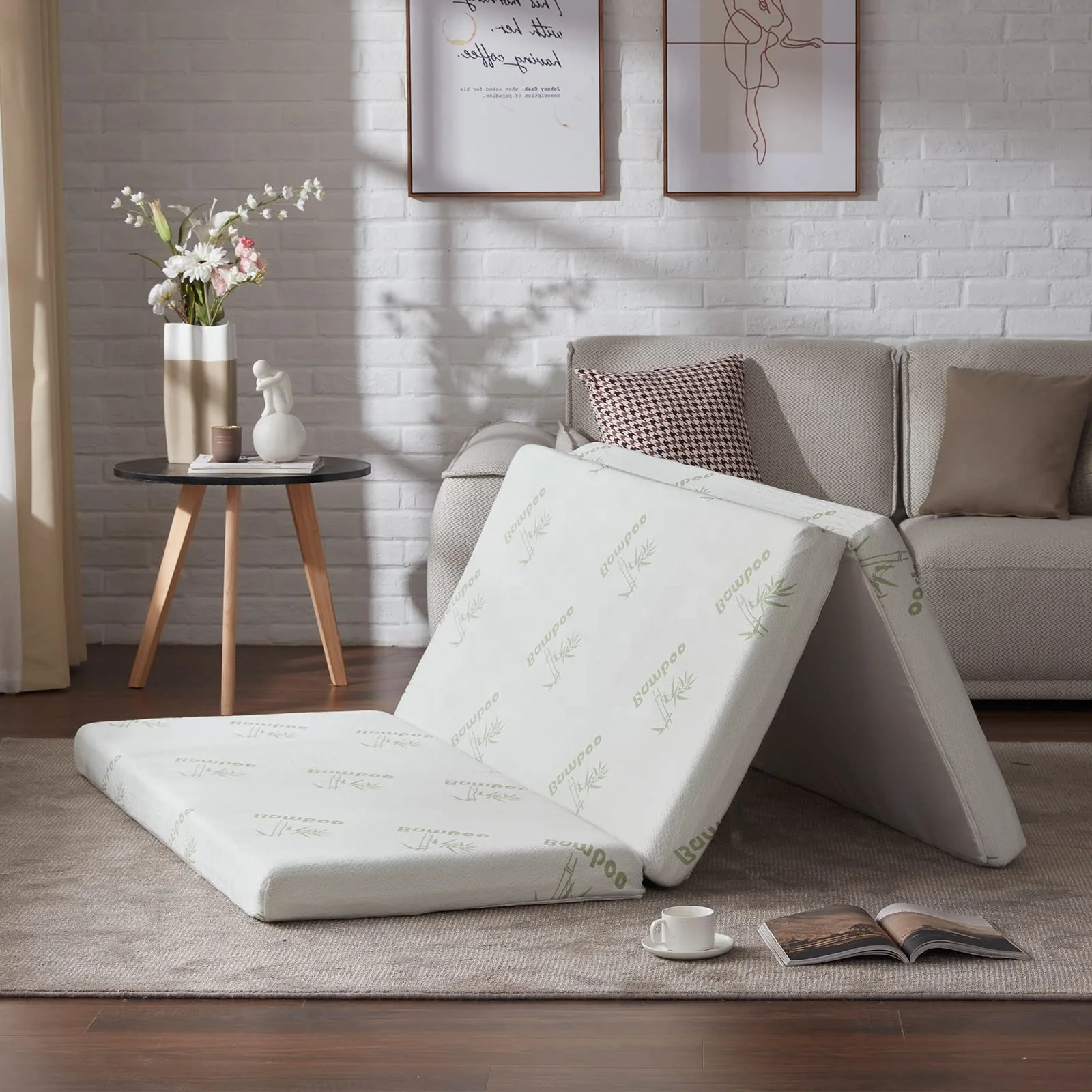 Soft Folding Foldable Portable Floor Guest Bed Memory Foam