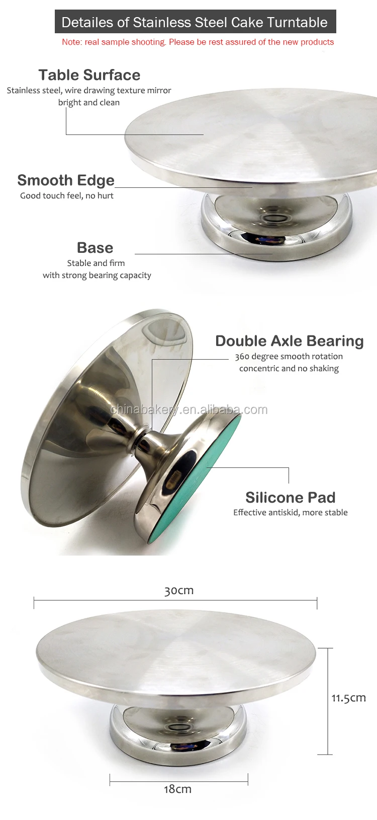 High Quality 12 Inches Aluminum Stainless Steel Cake Decorating ...