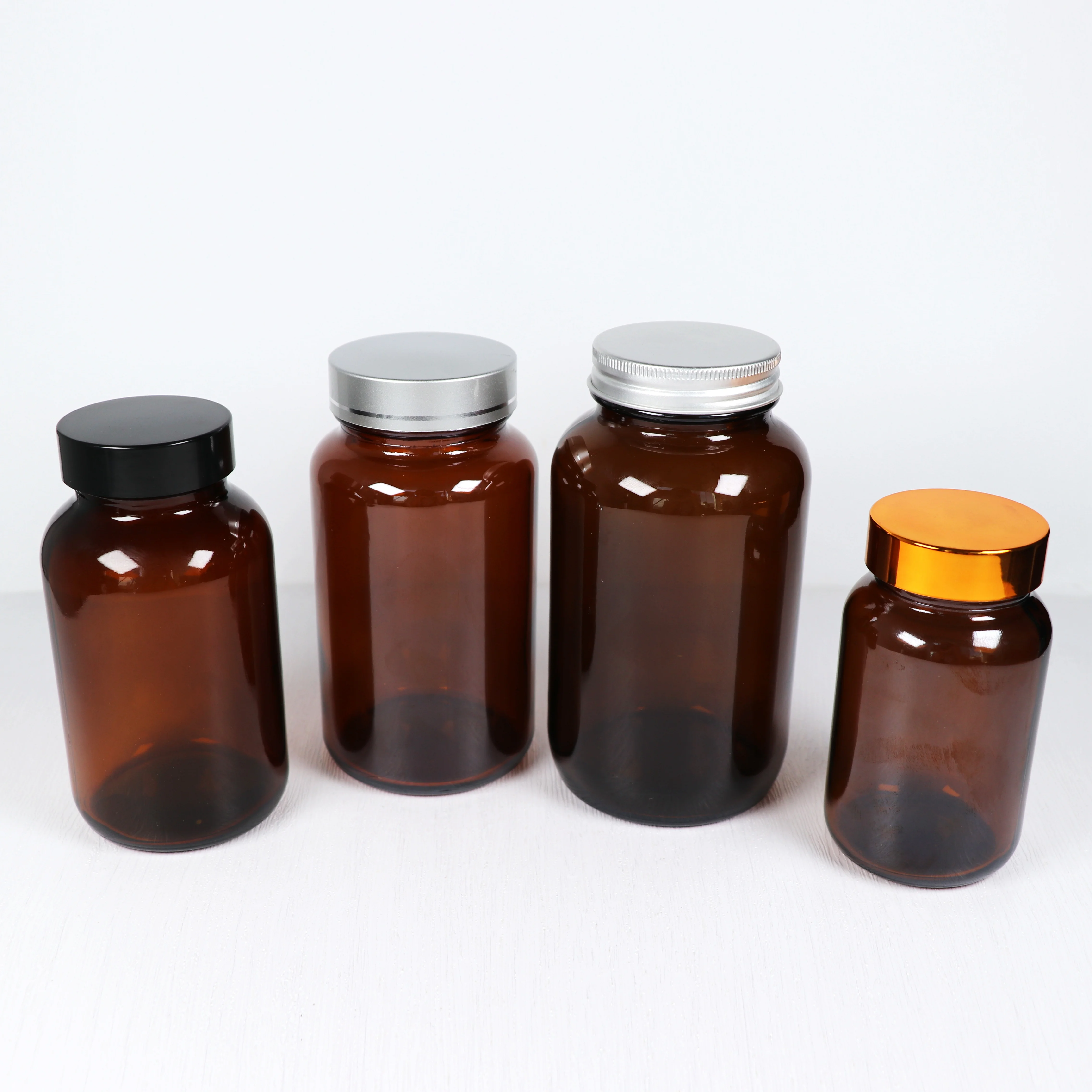 High Quality Pharmaceutical Wide Mouth Amber Glass Bottle Frosted ...