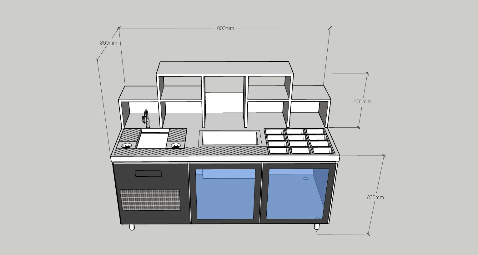 Stainless Steel Electric Milk Tea Shop Counter | Commercial Kitchen ...