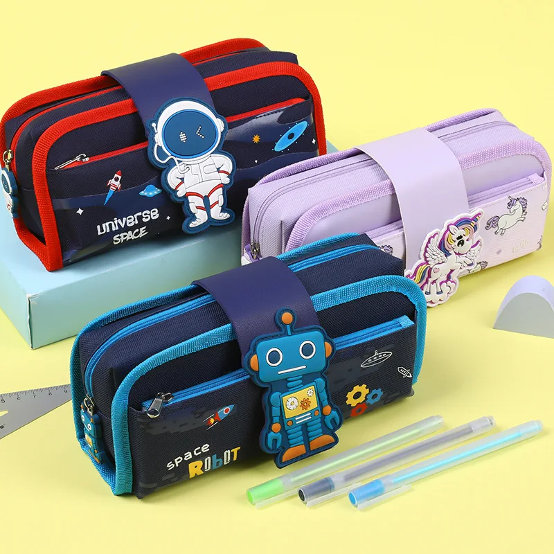 Cartoon Large Capacity Kids Boys Girls Pencil Case Pouch Stationery Pen ...