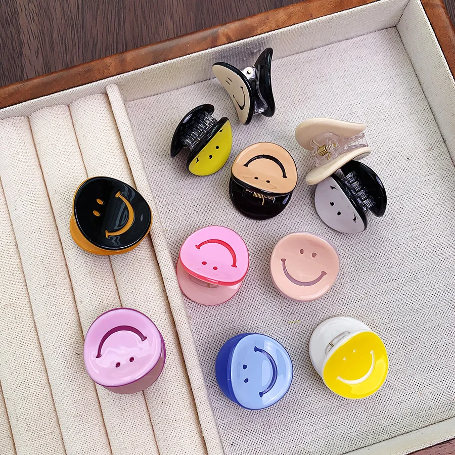 Sayoung Kids Hair Accessories Sweet Cute Mini Smile Face Claw Clip ...