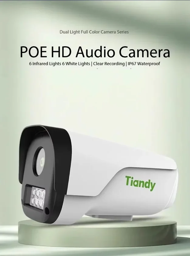 Tiandy 4mp Poe Night Vision Camera With Audio & Wide Angle - Oem