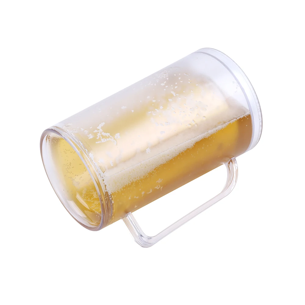 Beer Mug Double Wall Gel Frosty Freezer Beer Cold Drink Cup Gel Ice Cup ...