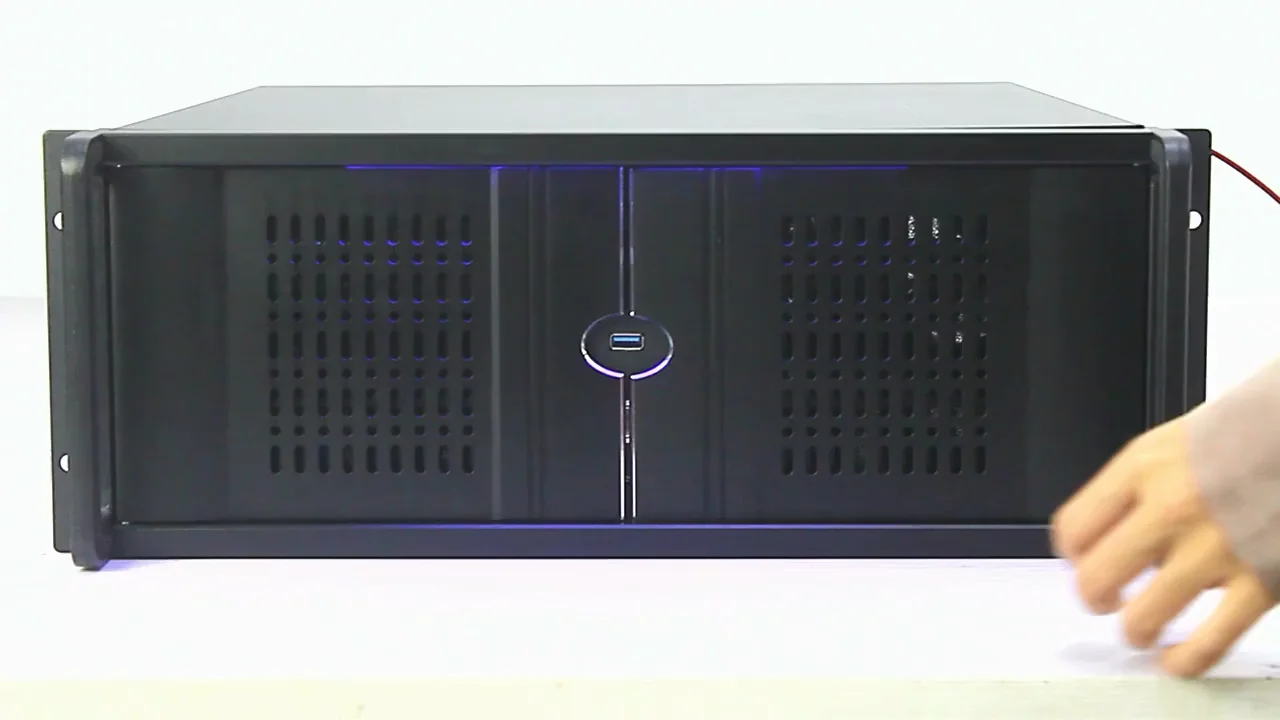 Purple Led Light Strip 4u Rack Mount Server Case With Double Door ...
