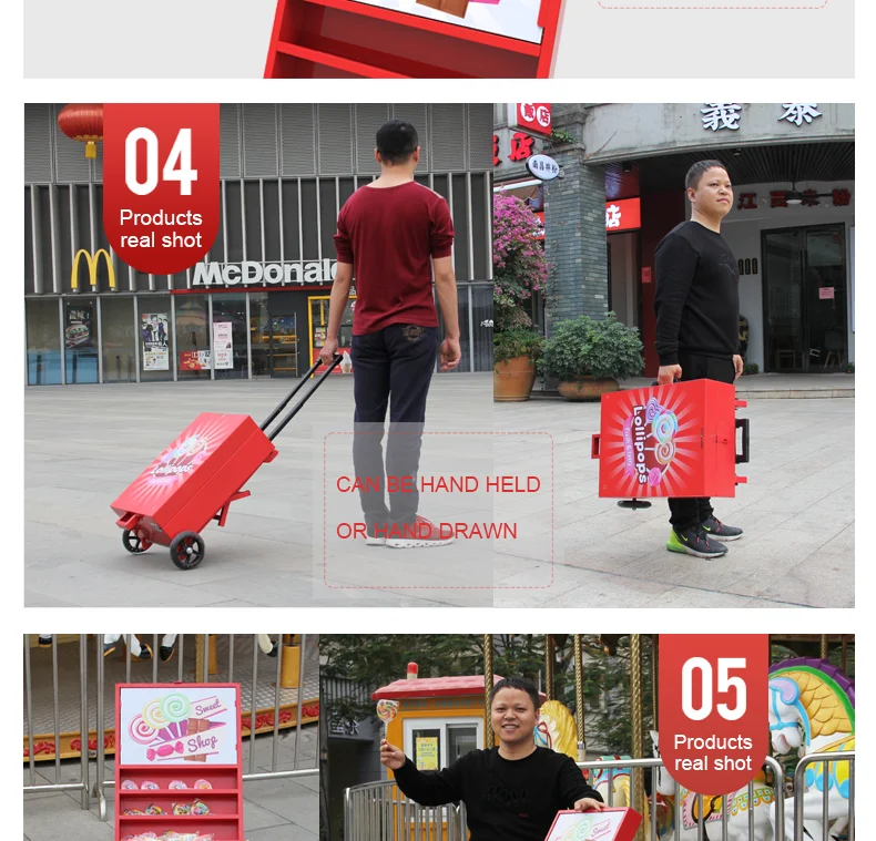 Metal Folding Candy Vending Cart - Eco-Friendly Display