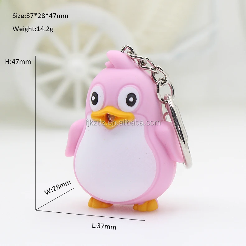 Novelty Light Up Keychain 3d Plastic Penguin Led Flashlight Keychain ...