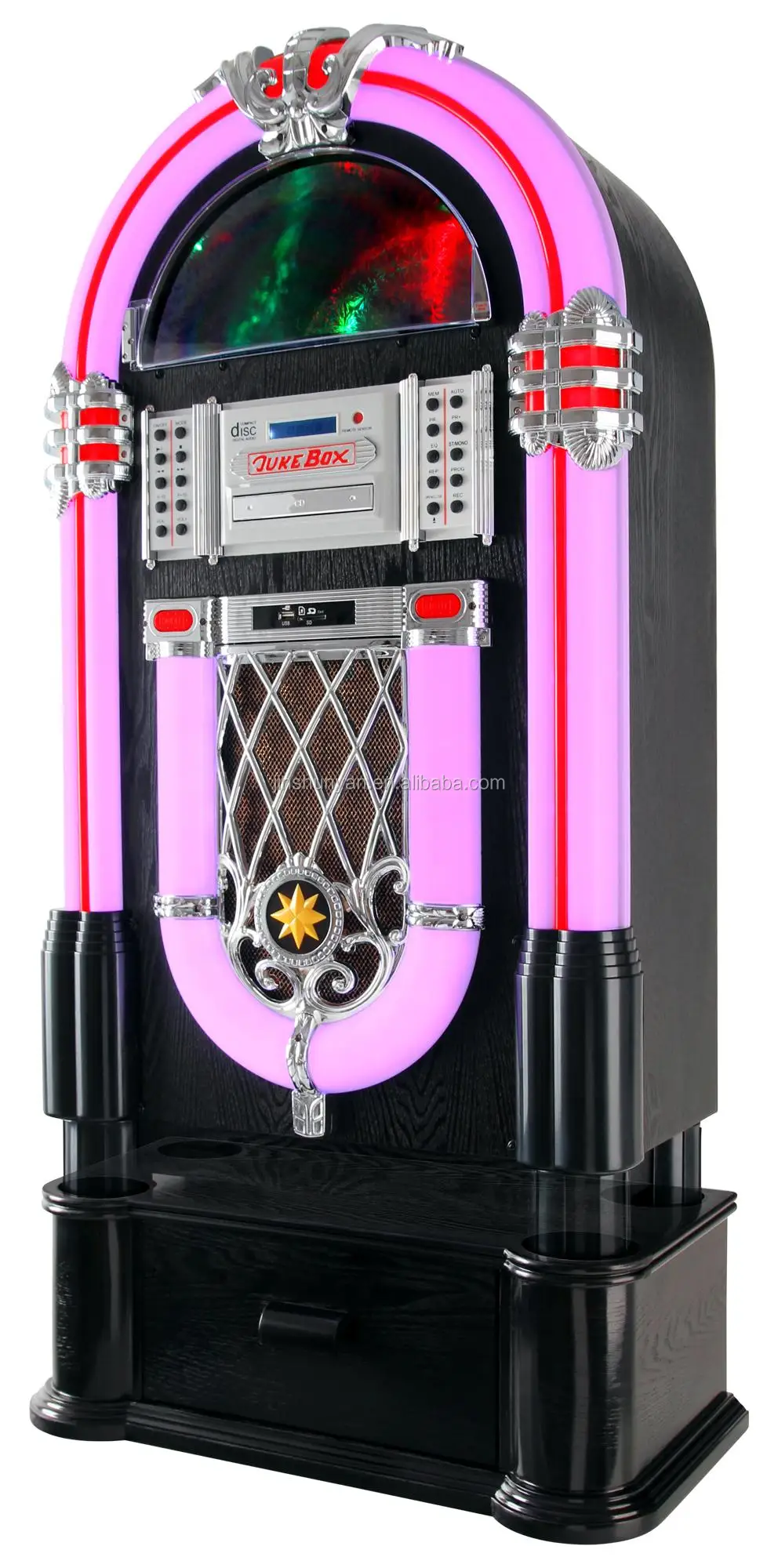 Jukebox En Vinyle Avec Bluetooth,Lecteur Cd,Radio,Usb Et Sd,Livraison ...