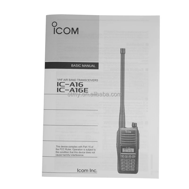 Icom Ic-a16 Ip67 Air Band Handheld Transceiver Walkie Talkie Waterproof ...