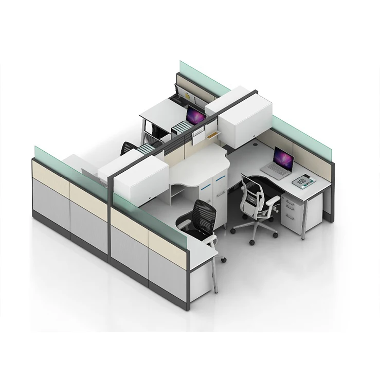 Funiture Workstation Office Cubicle Office Computer Table Customized 2 ...