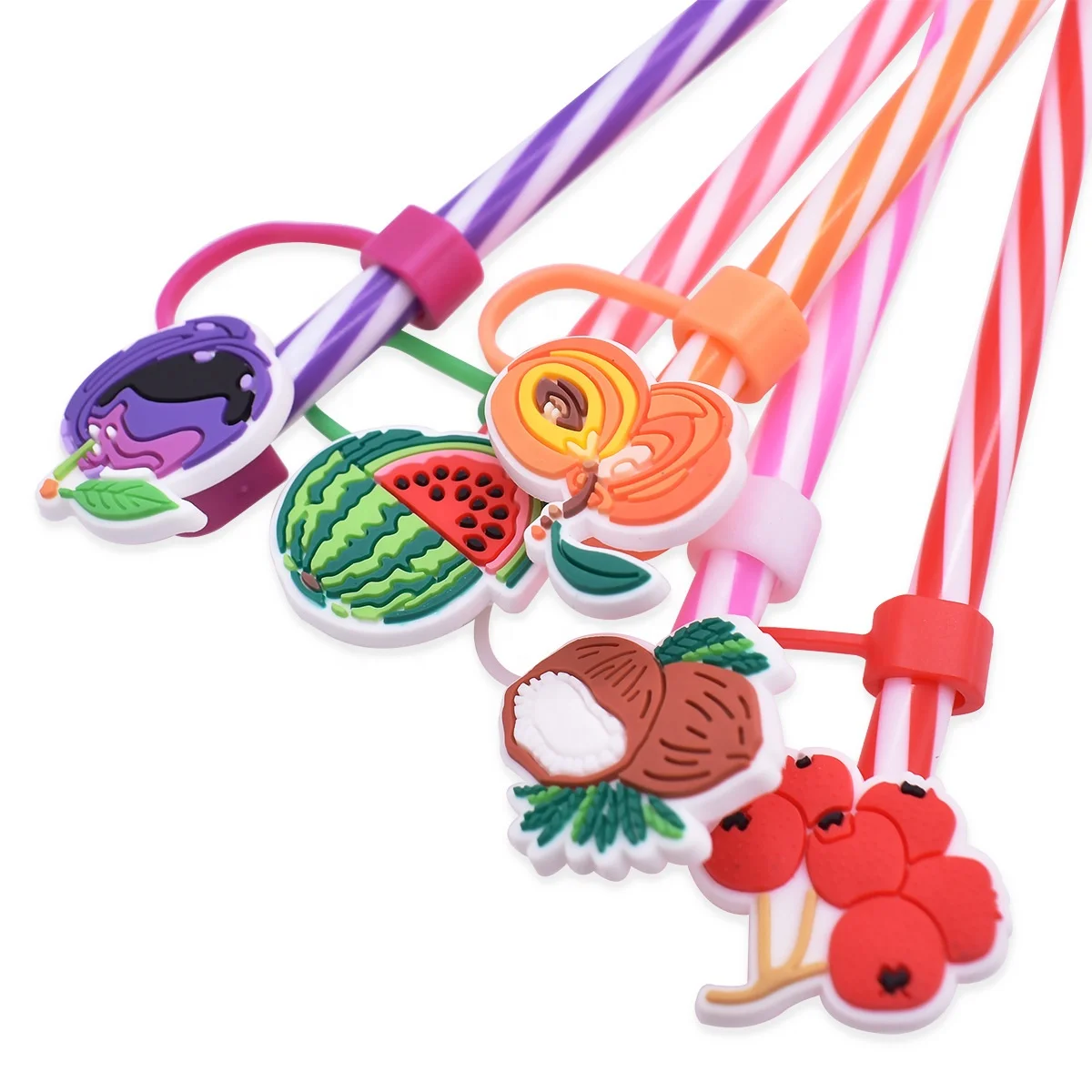 10mm Cowgirls Straw Topper Charms Cartoon Fruits Straw Charms For ...