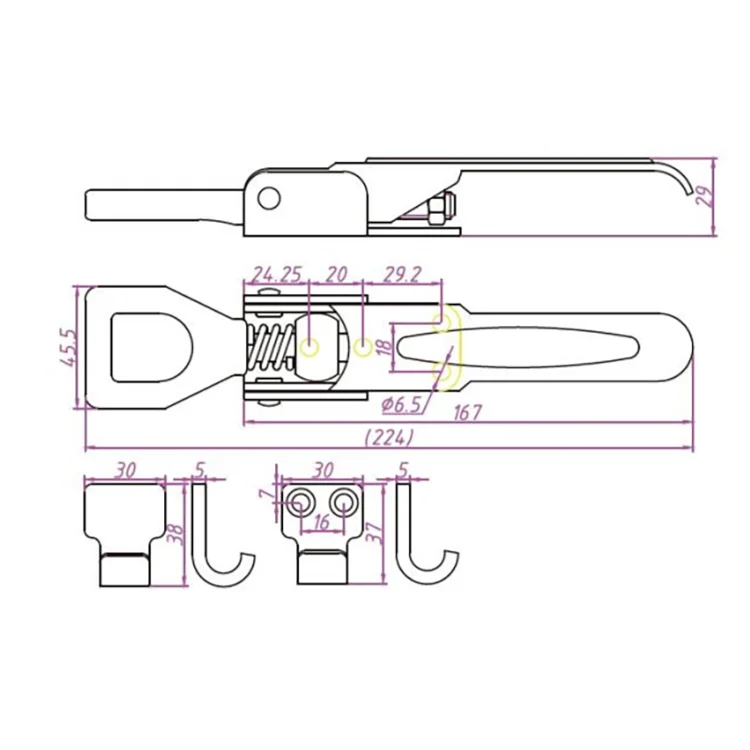Trailer Concealed Loaded Snap Tailboard Gate Spring Latch Bolt Door ...