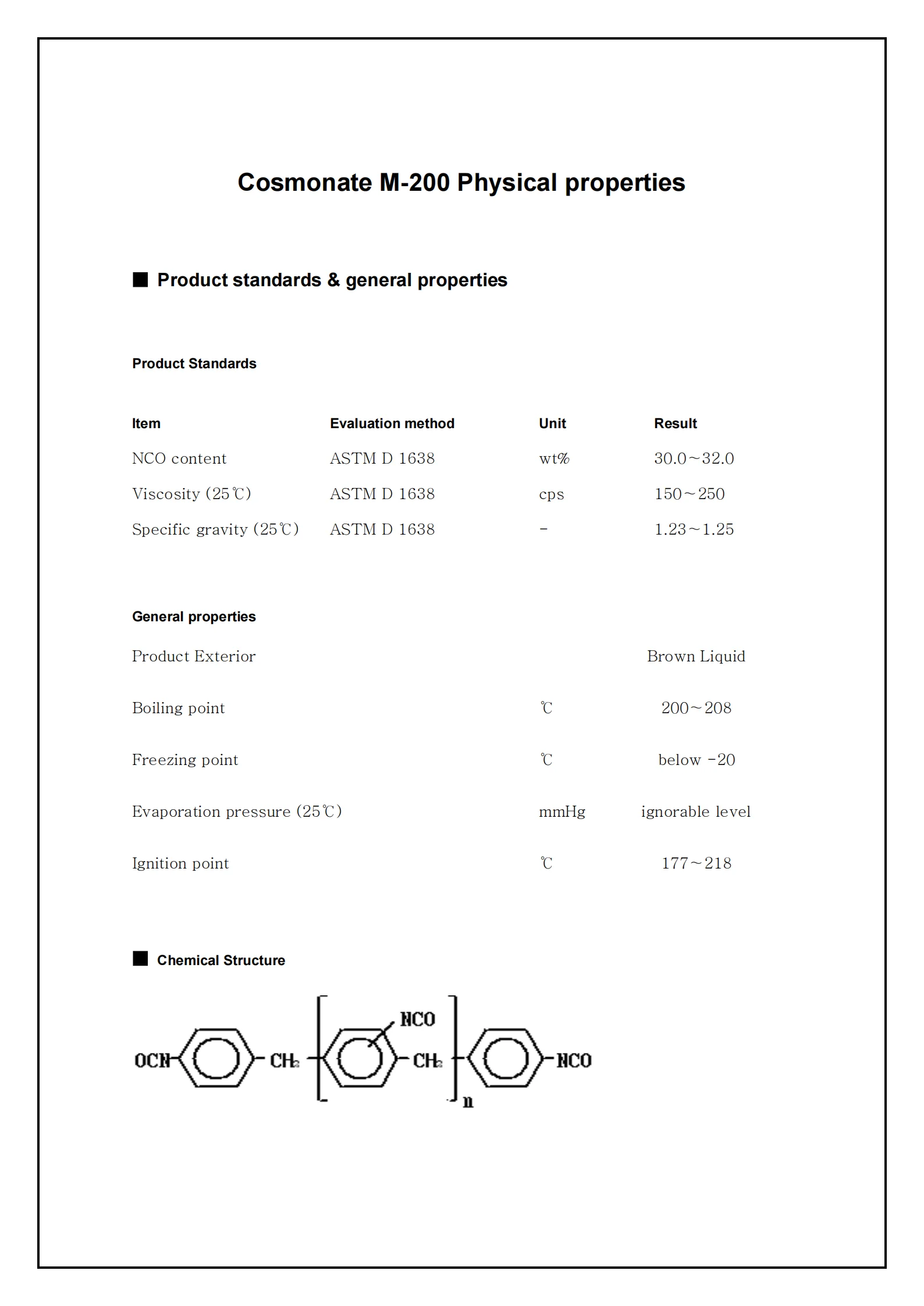 Korea Kumho Mitsui M200 Polymeric Mdi 4 4 Cas 9016-87-9 For ...
