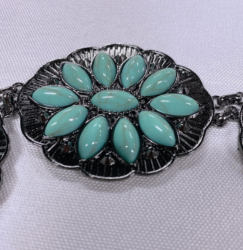 Vintage Style Western Cowgirl Bling Rhinestone Concho Belt