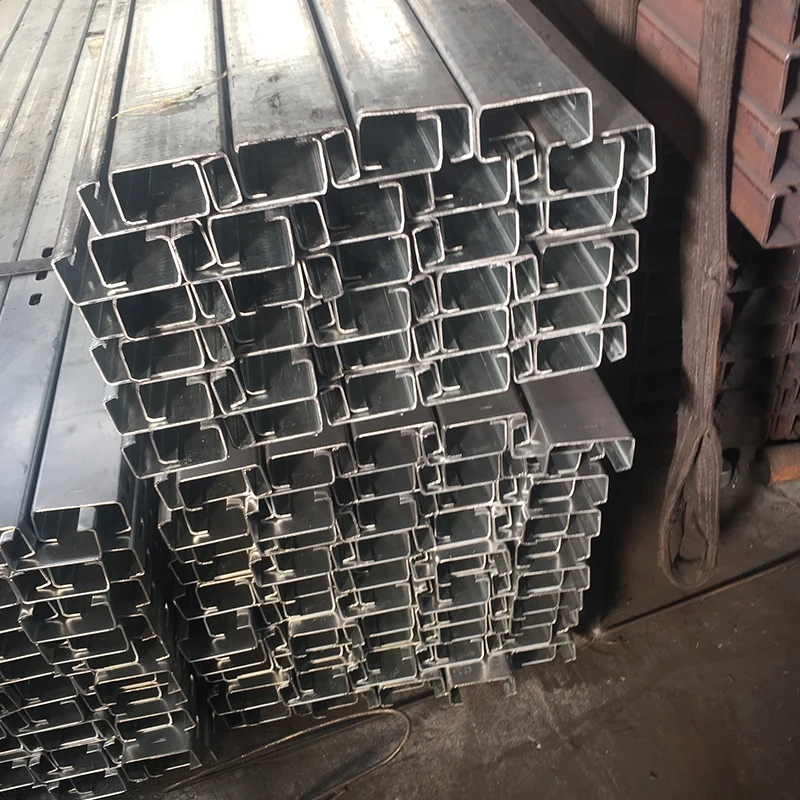 Galvanized C-beam Steel Cold-formed Punched Load-bearing Purlins ...