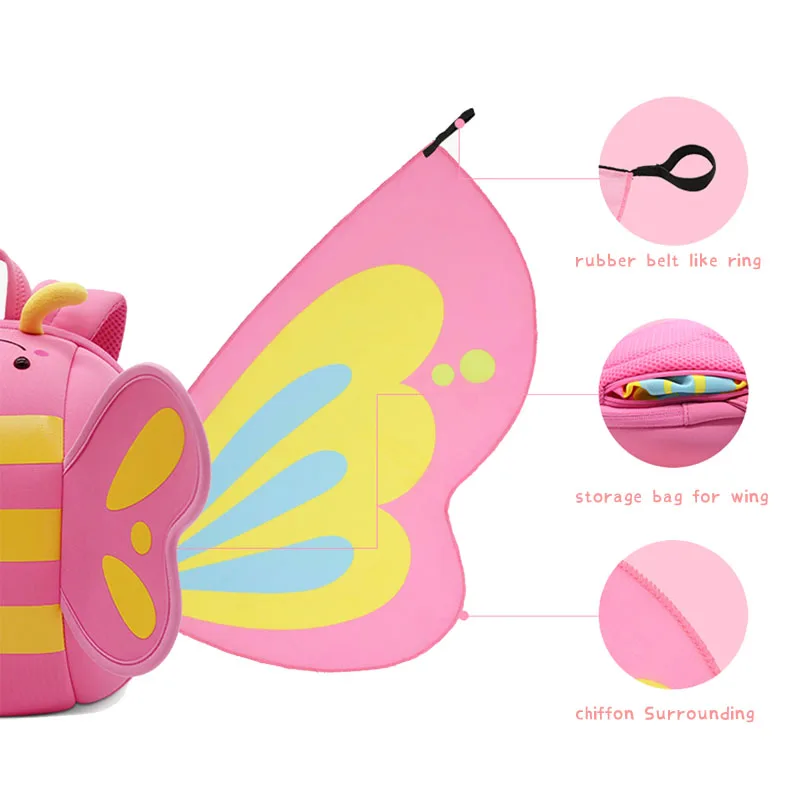Neoprene Waterproof butterfly Design Backpack 3D Cartoon Child Backpack ...