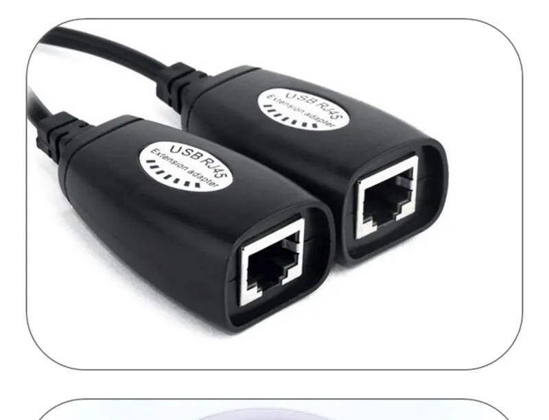 USB 2.0 Extender to RJ45 over Cat5/5e16 Connection W/5V/2A Adapter