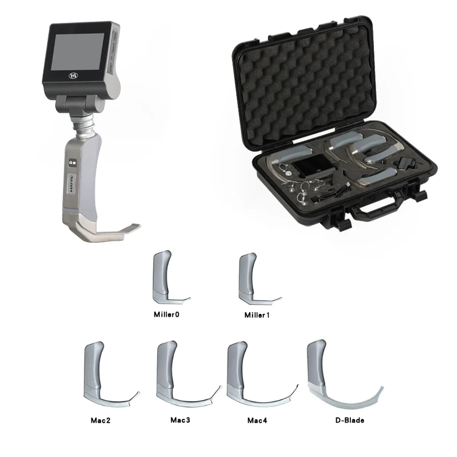 Portable Video Laryngoscope With 5 Sized Reusable Blades Medical ...