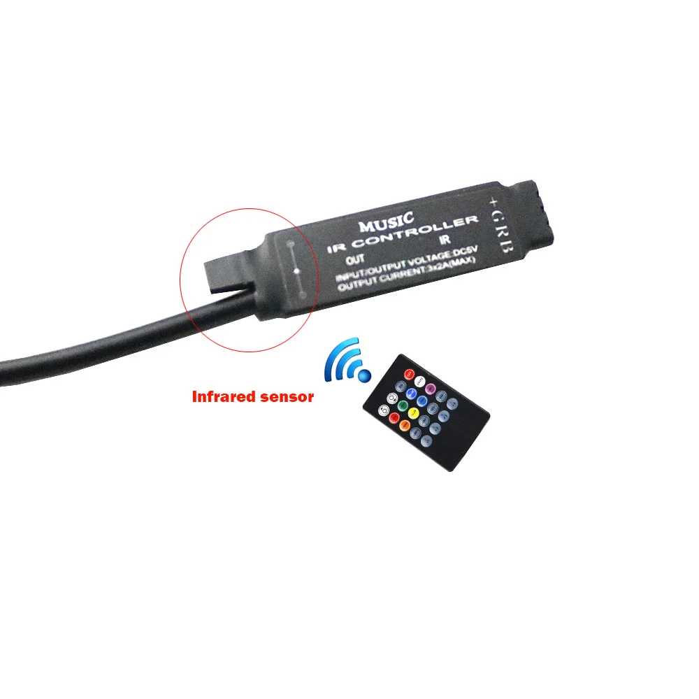 20 Keys Led Rgb Controller Dc 5v Usb Music Sync Ir Remote Mini ...