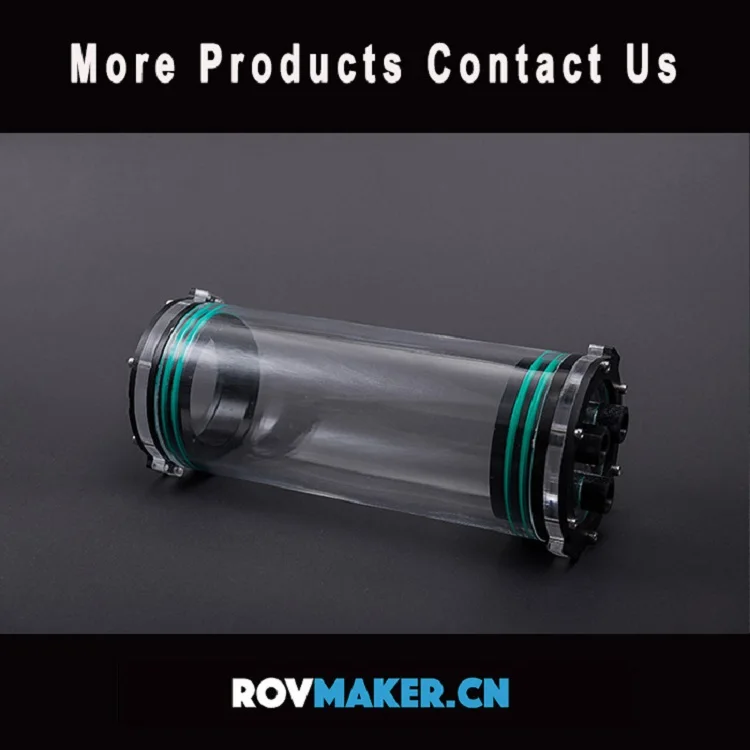 Rovmaker Waterproof PMMA Sealed Cabin Pipe for Underwater ROV Acrylic Tube