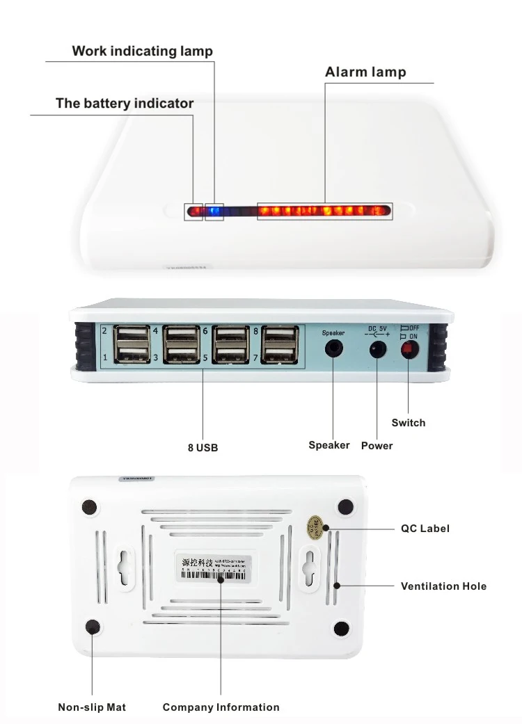 8 USB HUB Anti Theft Device - Secure Your Mobile & Laptop