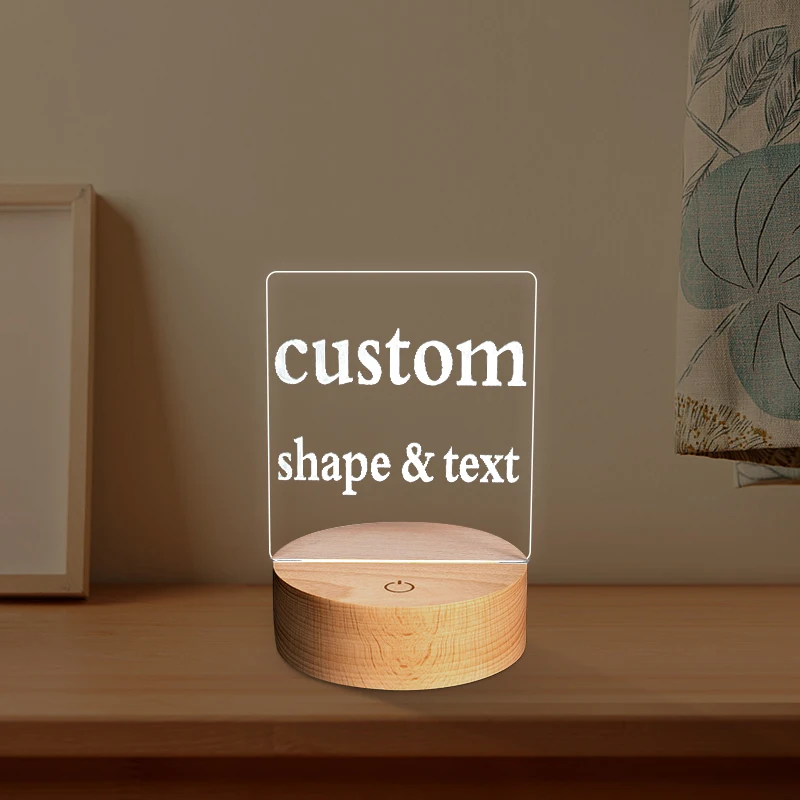 Custom Led Lamp Acrylic Led Night Light Table Lamp For Home 3d Illusion ...