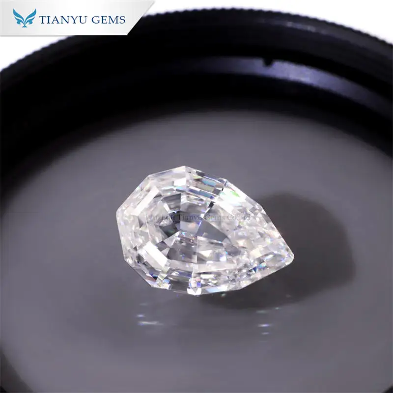 Tianyu Gems Loose Moissanite Decagon Pear Shape D Color Vvs Grade ...