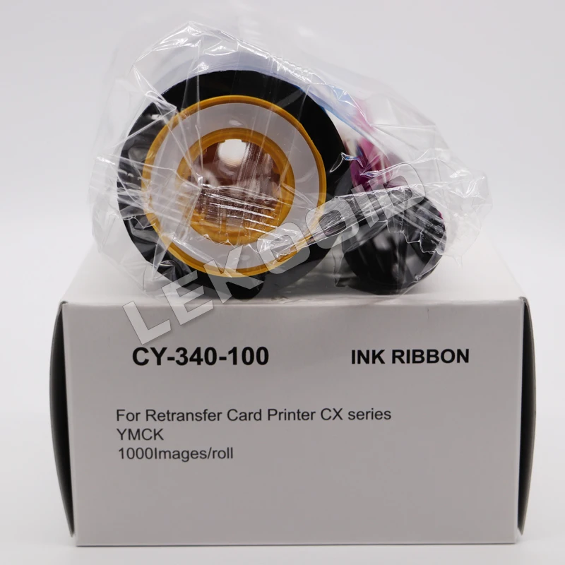 Original JVC Card Printer CY-340-100D YMCK Ribbon & CY-3RA-100 ...