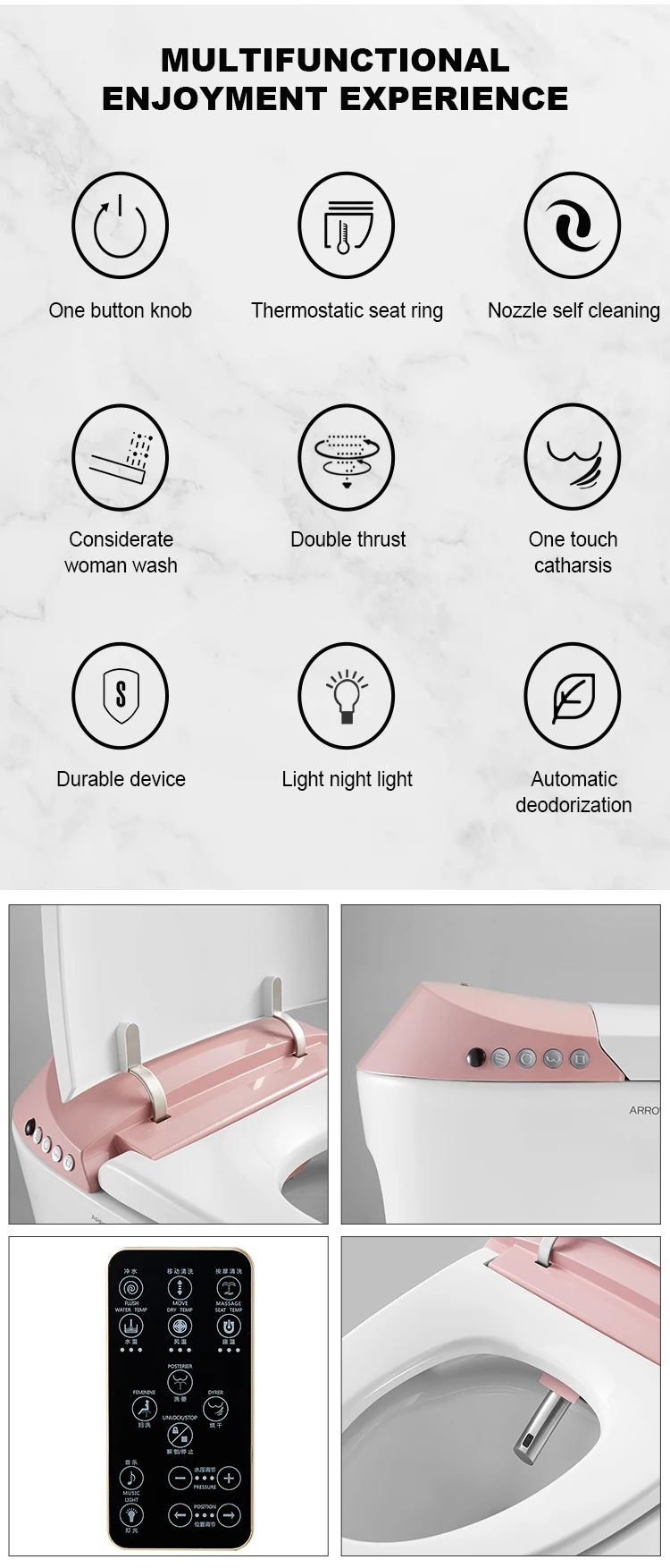 Bathroom Commode Water Closet Sanitary Ware Smart Toilet Intelligent ...