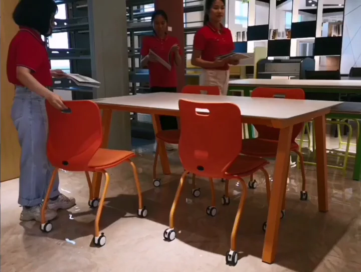 Moderne 4 Personnes Bibliothèque Chaise De Table Table De Lecture Pour ...