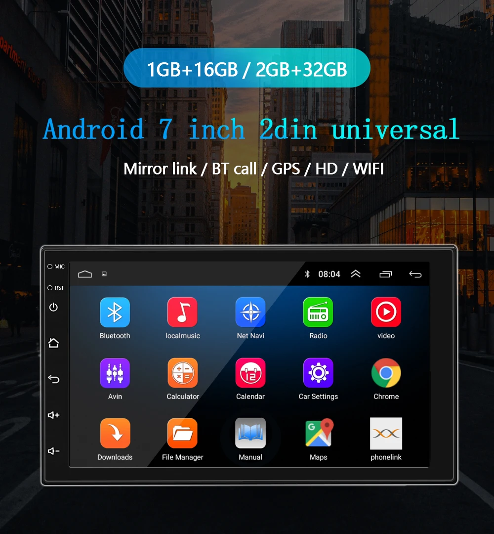 Android 7inch Dvd Player Touch Screen 2 Din Mp5 Player With Bluetooth7 ...