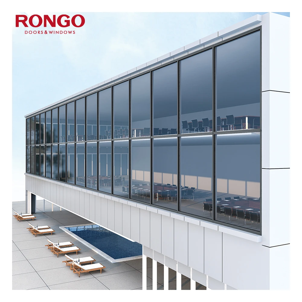 Unitized Curtain Wall Cladding System Huge Structural Glass Walls with ...