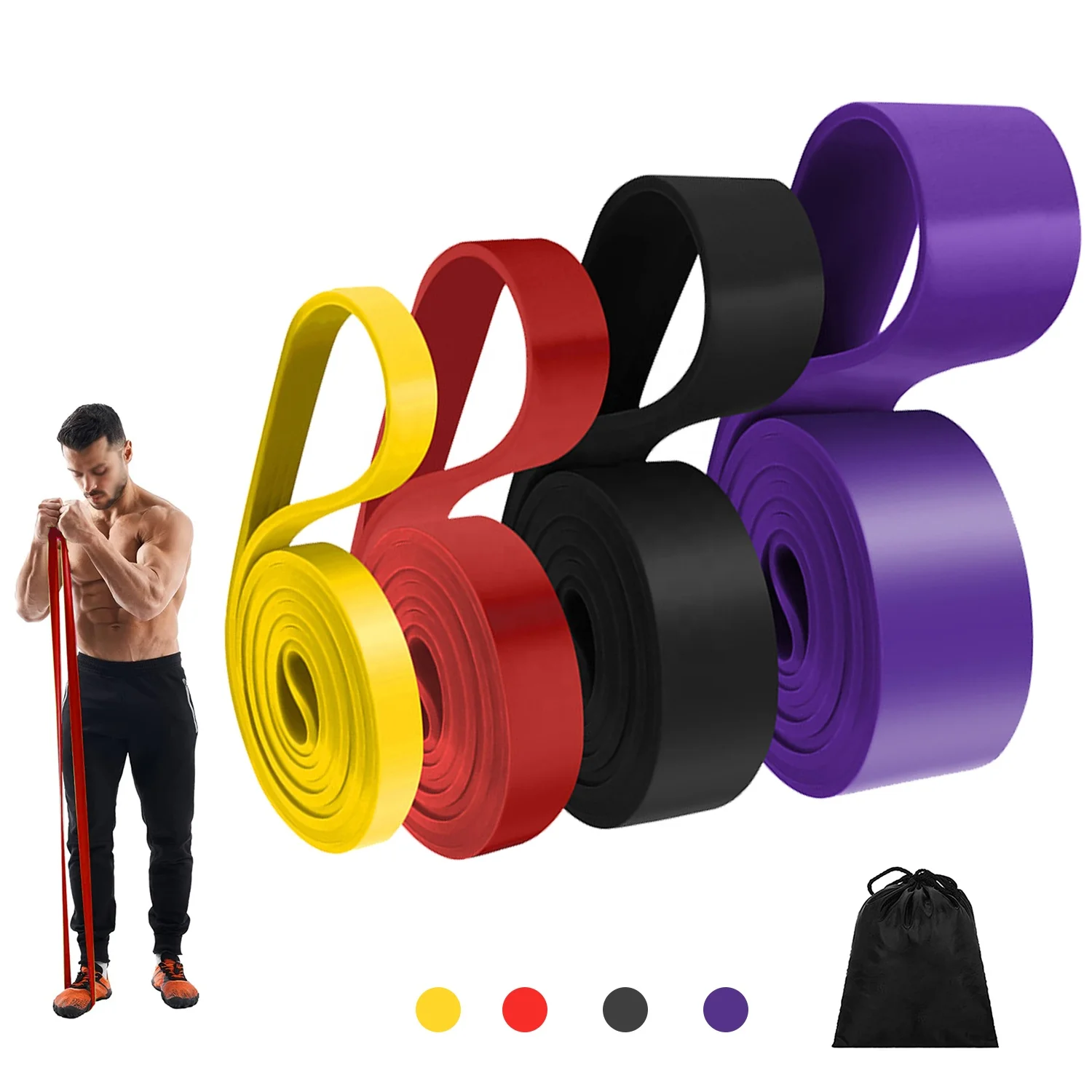 High Quality Thick Latex Rubber Gym Workout Exercise Bands Loop Pull up ...