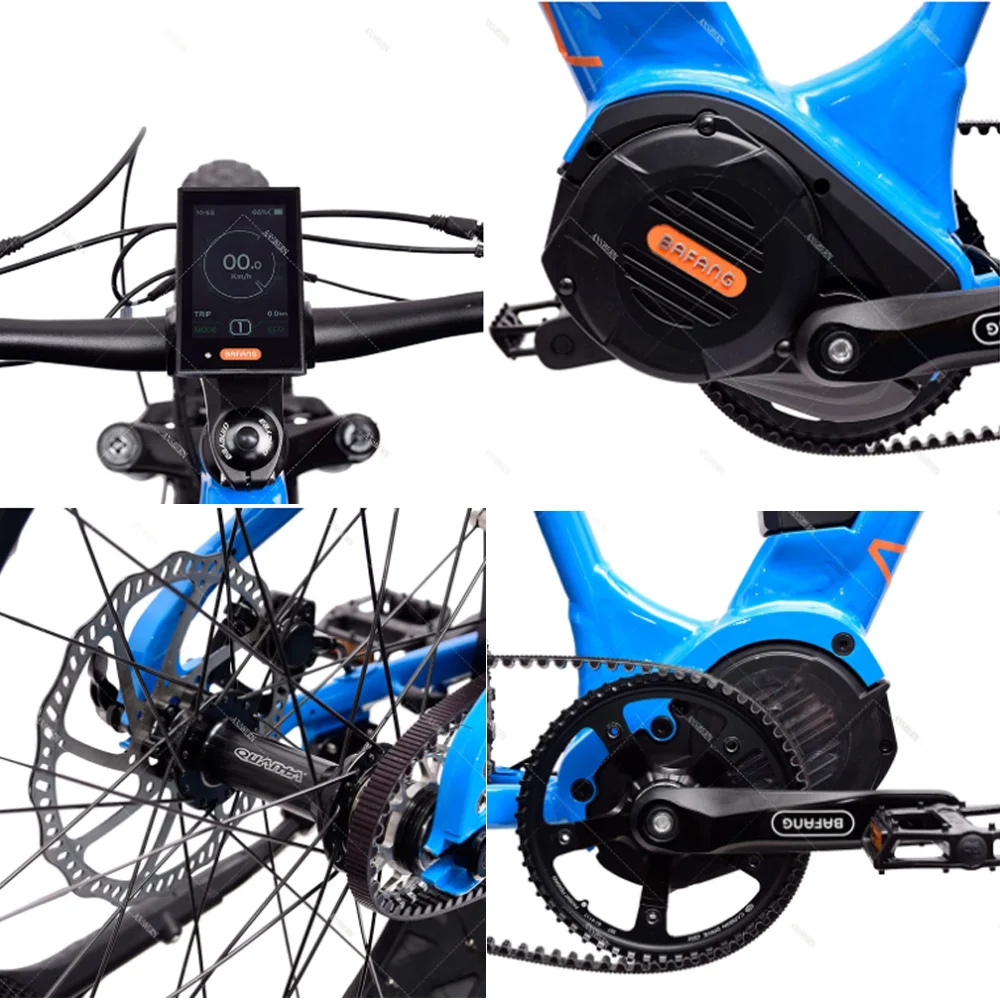 Aluminum Frame Ebike Full Suspension 48v 1000w Mid Drive Fatbike ...