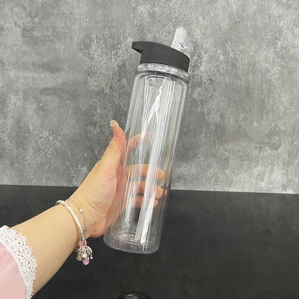 10oz Kids Plastic Snow Globe Water Bottle Tumblers Plastic Acrylic Cups ...