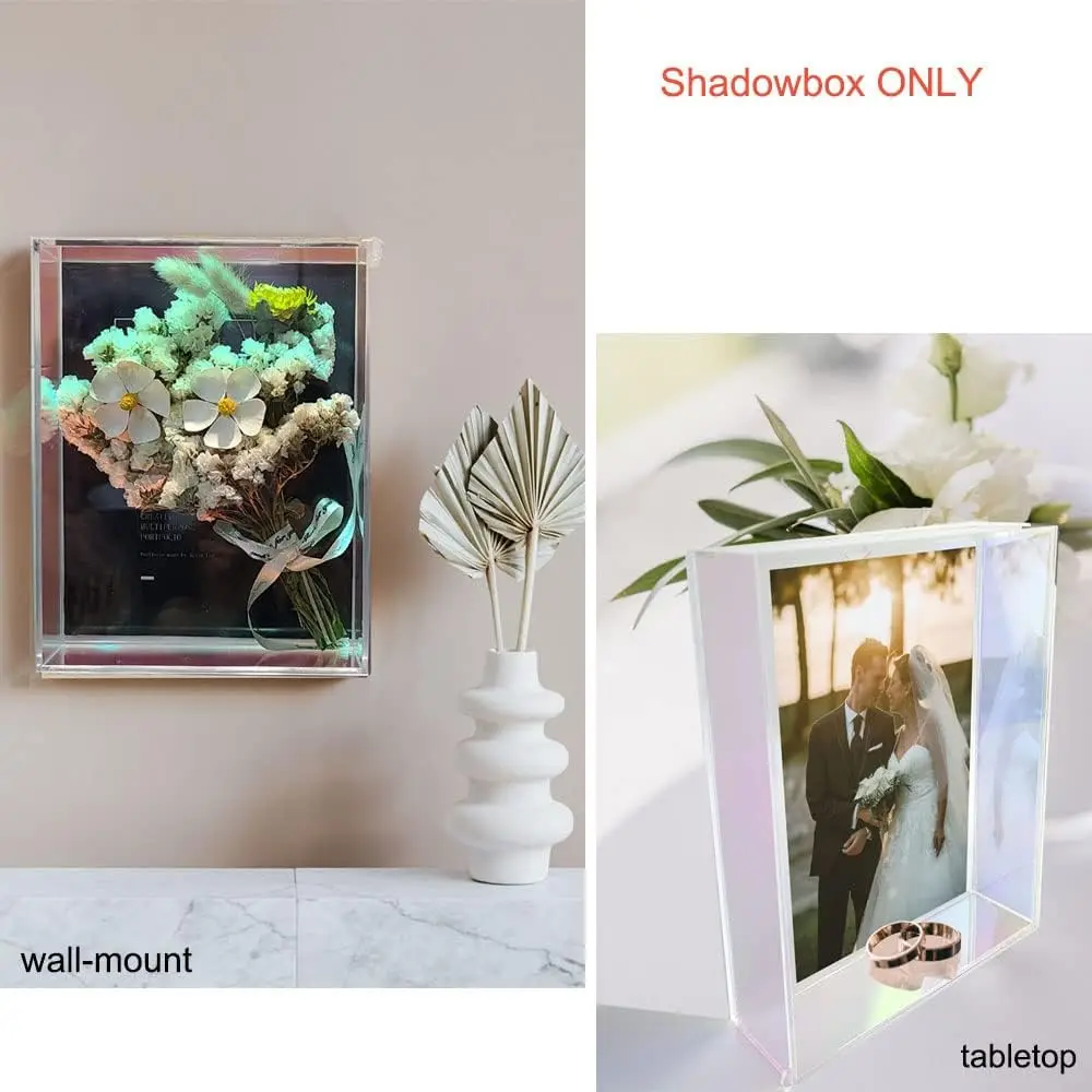 Custom Acrylic Shadow Box Transparent Shadow Box Frame DIY Dried ...
