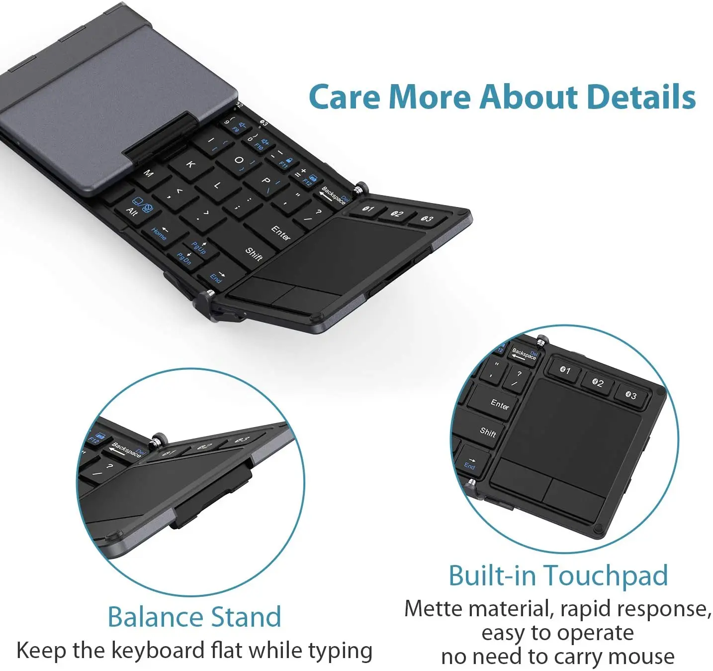 Iclever Wireless Keyboard BK08 - Portable Folding Keyboard
